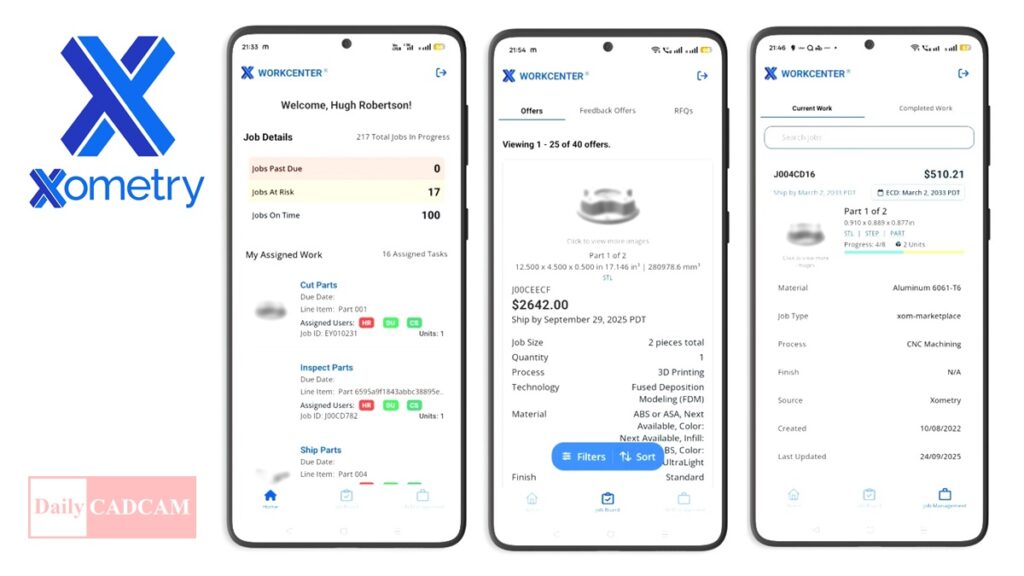 Xometry Launches Workcenter Mobile App for Shop’s Operations | DailyCADCAM